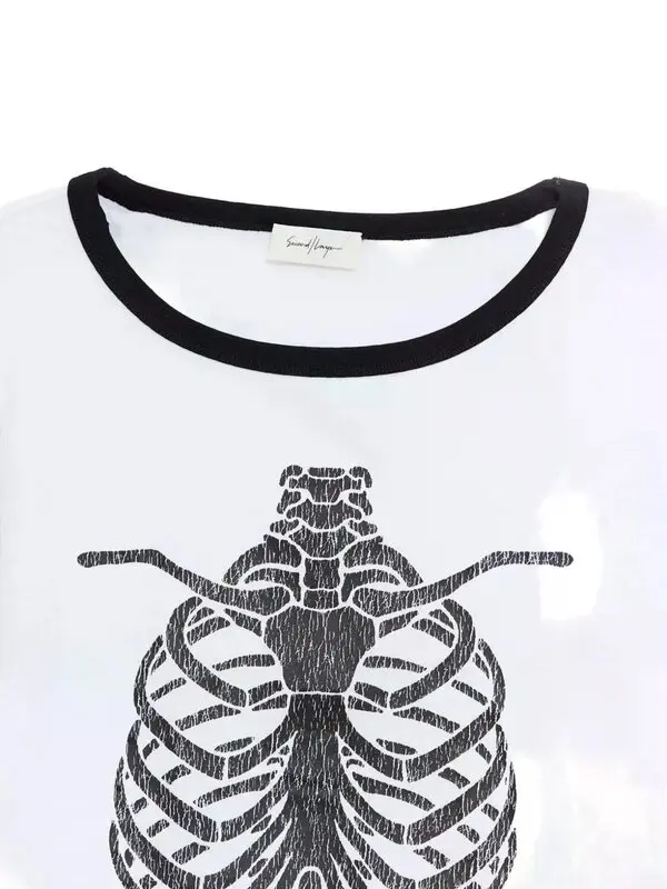 SECOND / LAYER Long-sleeved Skeleton-print T-shirt