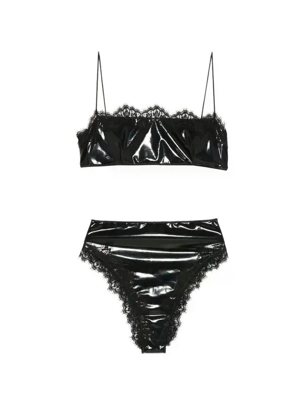 Oseree Lace Lingerie Set - Black