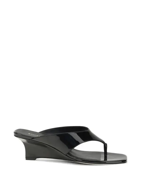 STUART WEITZMAN Vinnie Wedge Sandals - Black
