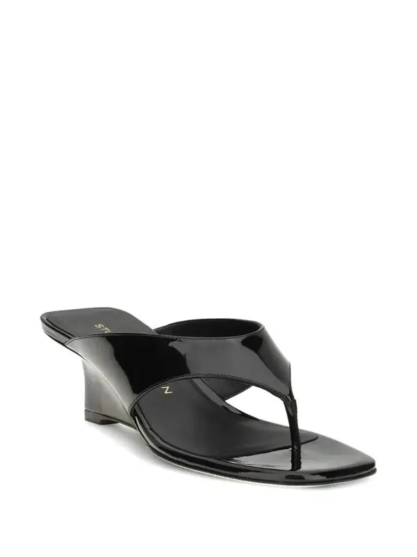 STUART WEITZMAN Vinnie Wedge Sandals - Black