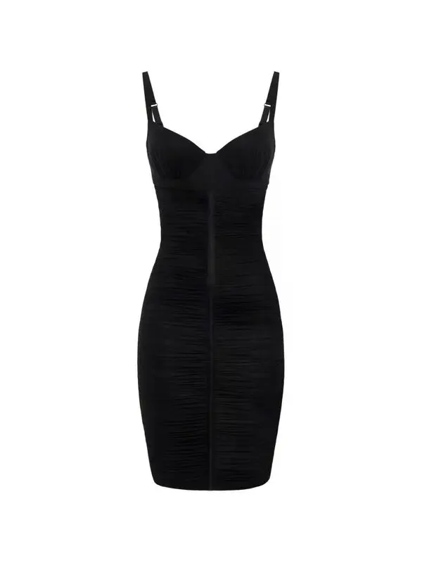 Elisabetta Franchi Draped Jersey Sheath Dress - Black