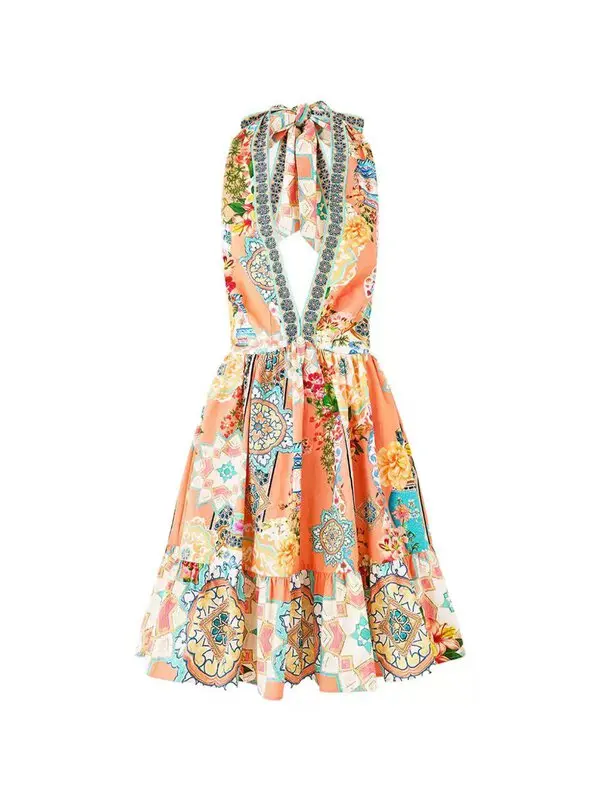 Camilla Meet Me In Mallorca Mini Dress - Orange