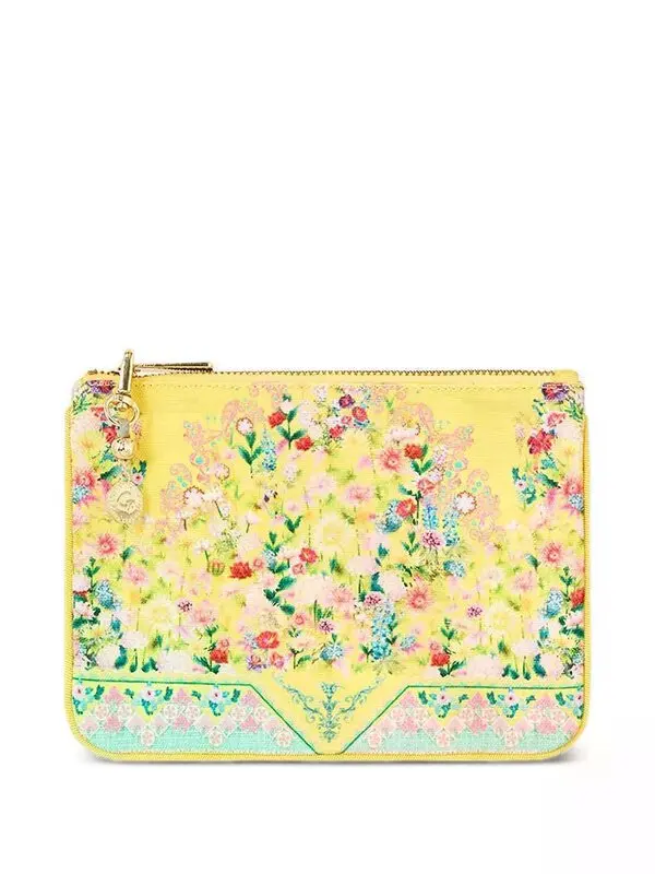 Camilla Floral Print Zip Wallet - Yellow