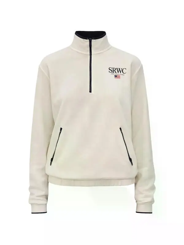 SPORTY & RICH Half-zip Fleece Jacket - Neutrals
