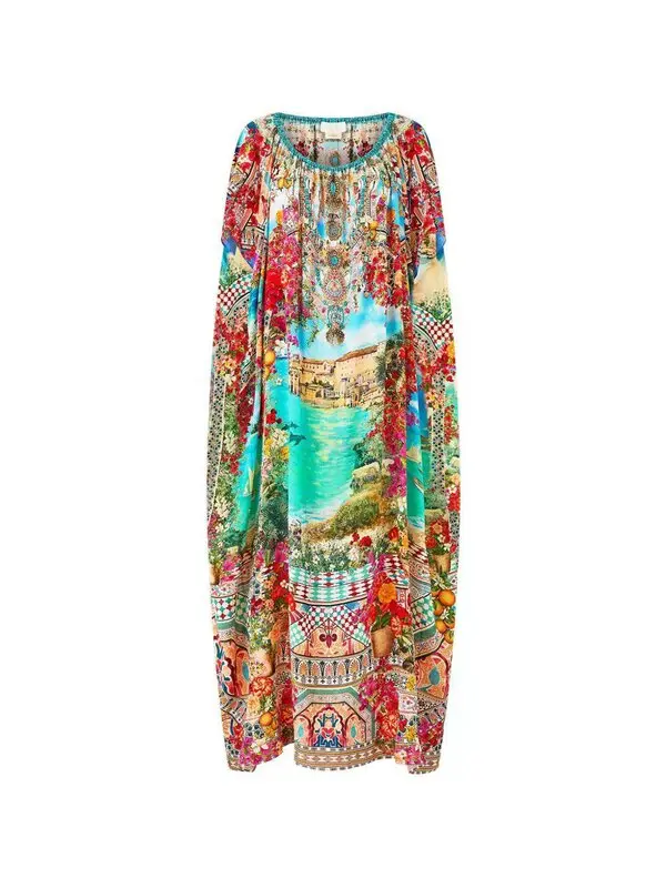 Camilla Printed Off-shoulder Kaftan