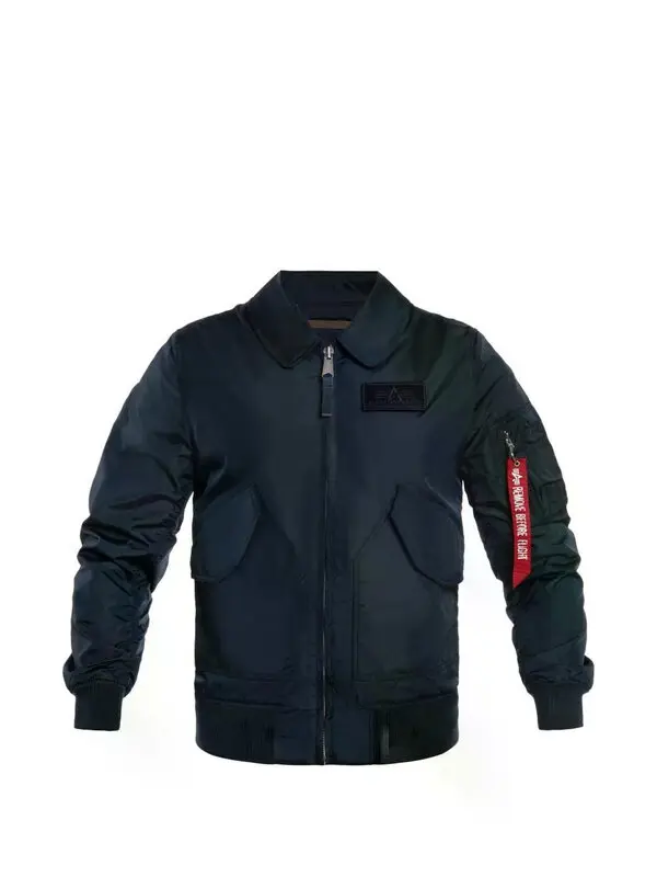 Alpha Industries Logo-patch Zip-up Jacket - Blue