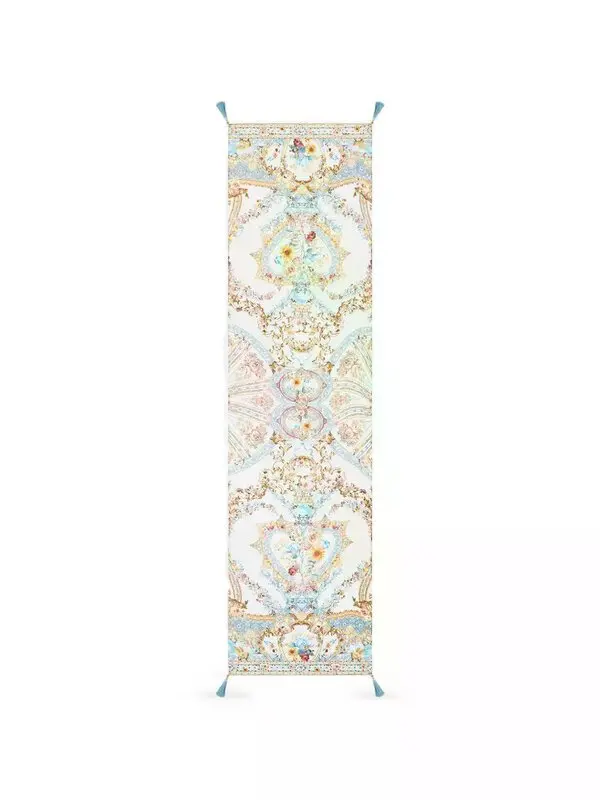 Camilla Crinkle Floral Scarf - White
