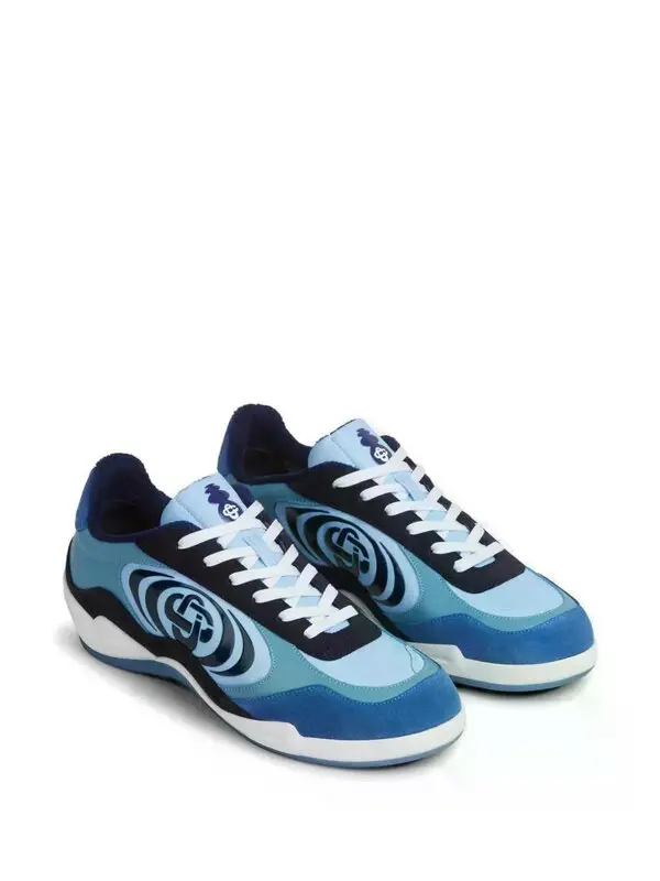 Casablanca Logo-detail Leather Sneakers - Blue