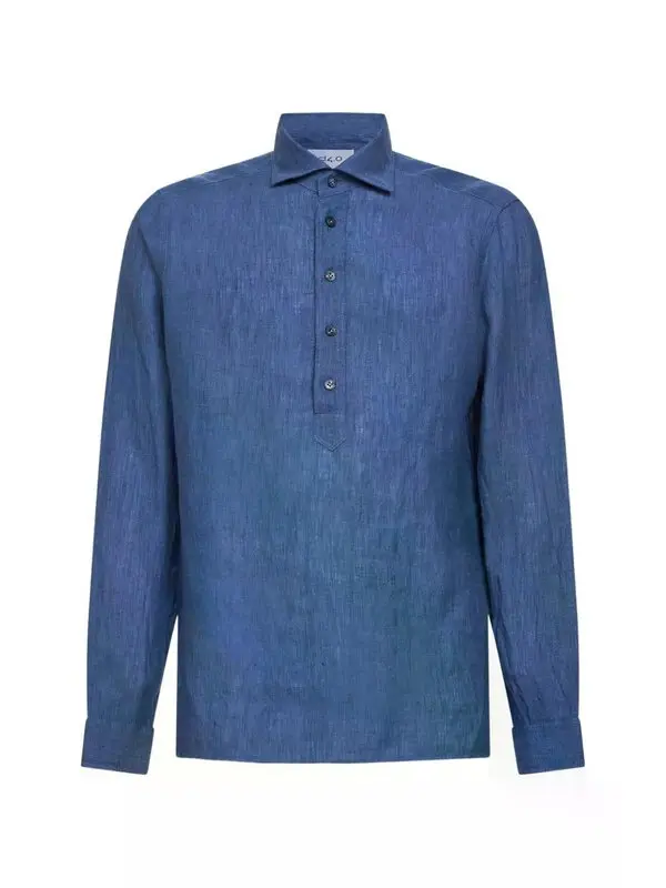 D4.0 Buttoned Linen Shirt - Blue