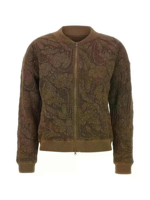 KANGRA Embroidered Sequin Bomber Jacket