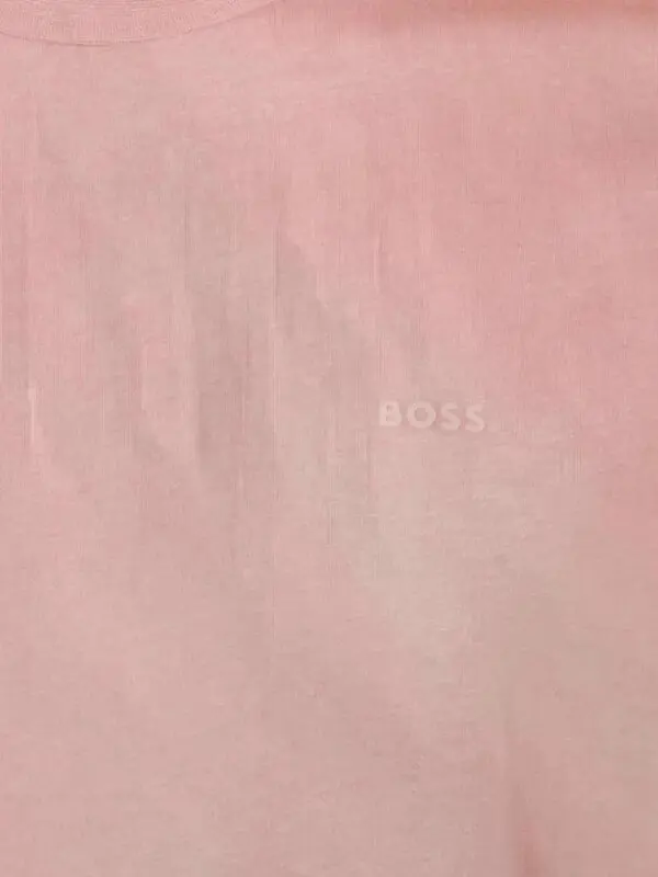 BOSS Cotton-jersey T-shirt With Logo Detail - Pink