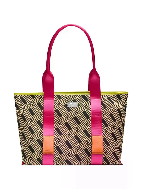 LANCEL Jacquard Zip Tote Bag - Neutrals