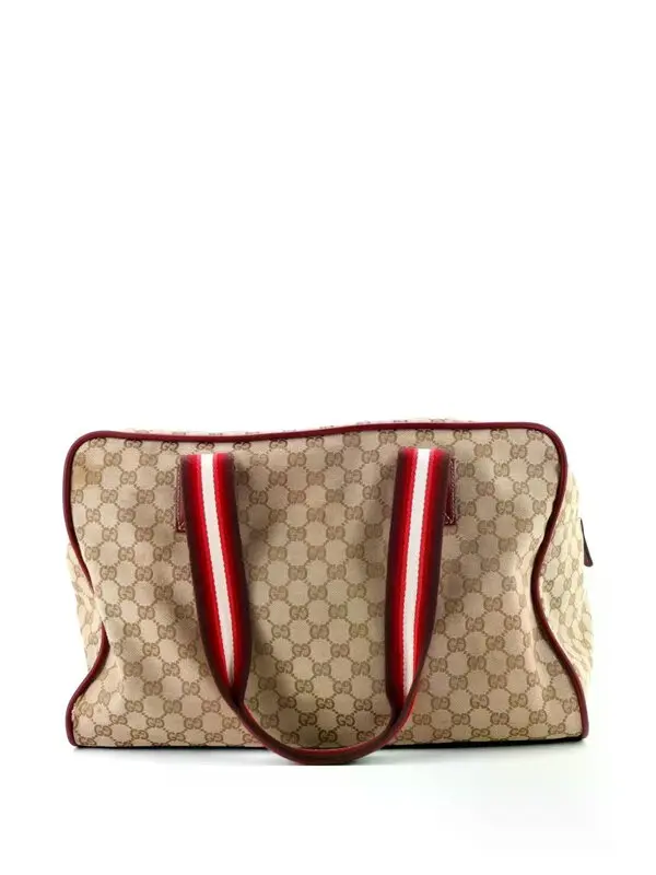 Gucci Web Carry On Duffle Bag Gg Canvas Large