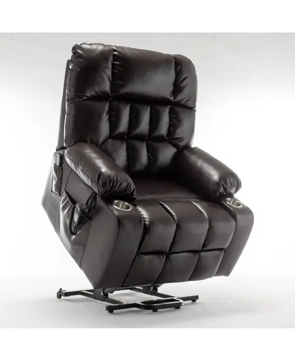 STREAMDALE FURNITURE Lift Chair For Big & Tall W/ Heat & Massage - Wine Red