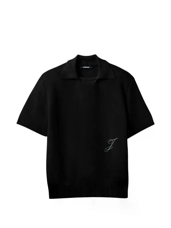 Jacquemus Embroidery Polo Shirt - Black