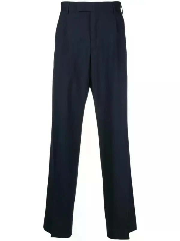 PT TORINO Straight-leg Wool Tailored Trousers - Blue