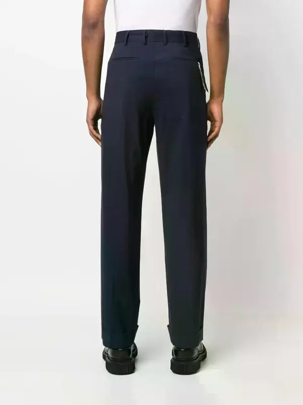 PT TORINO Straight-leg Wool Tailored Trousers - Blue