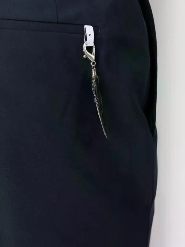 PT TORINO Straight-leg Wool Tailored Trousers - Blue