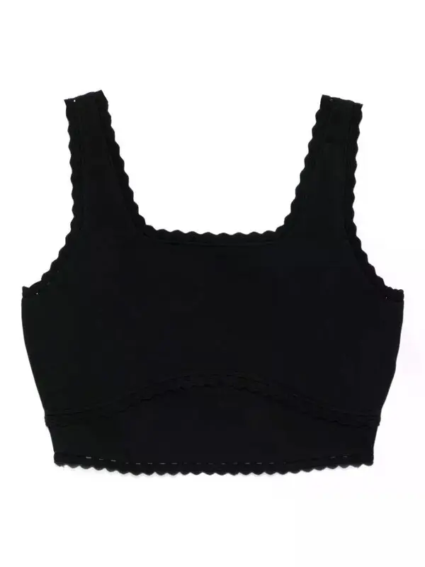 Sandro Cropped Decorative Knit Top - Black