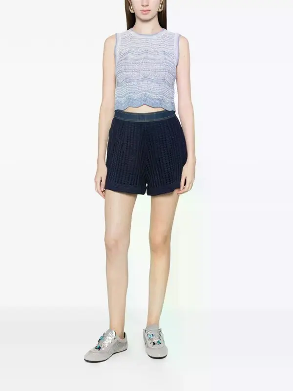 Sandro Ombré Knit Sleeveless Crop Top