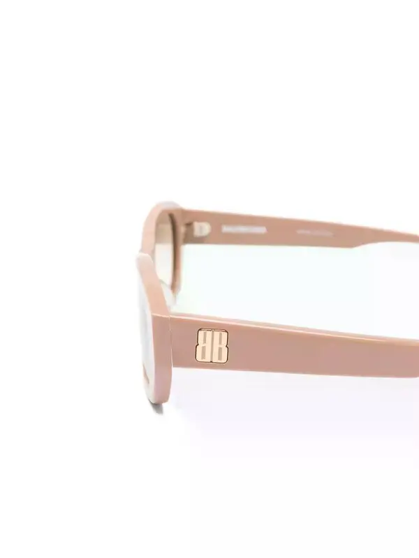 Balenciaga Logo Oval-frame Sunglasses
