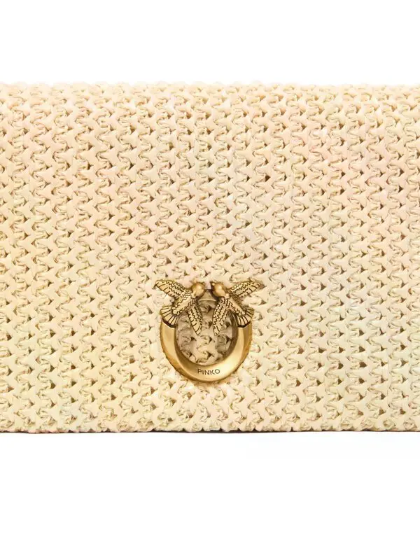 Pinko Raffia Bird-appliqué Shoulder Bag