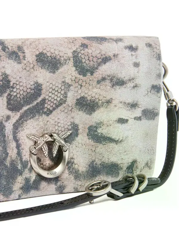 Pinko Mini Love Silver Hardware Printed Shoulder Bag