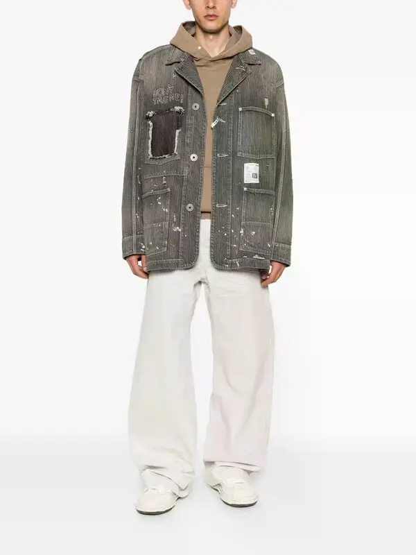 Mihara Yasuhiro Stripe Denim Jacket - Black