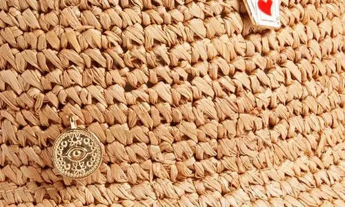 San Diego Hat Charm Embellished Raffia Bucket Hat