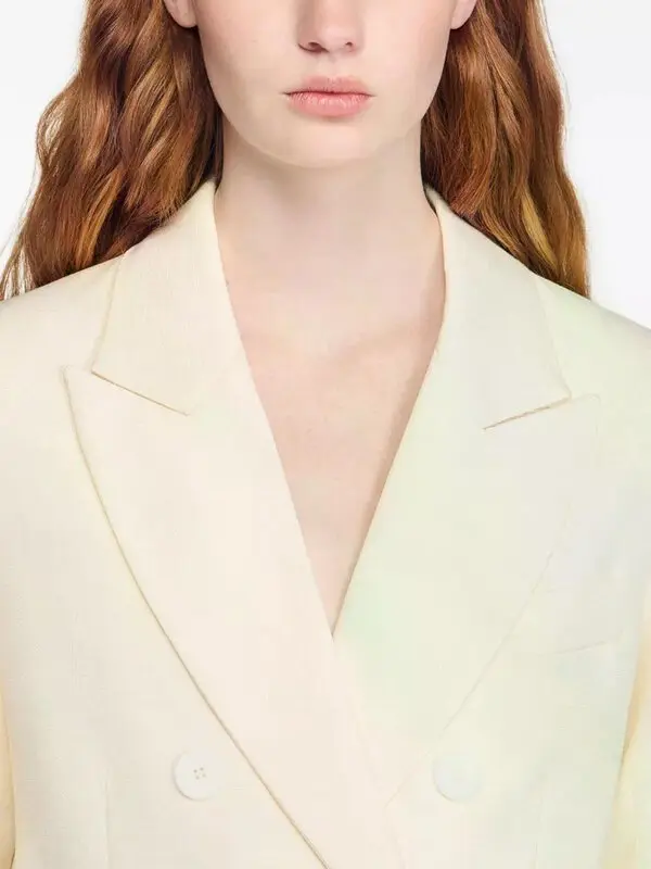 Sandro Double-breasted Fitted Blazer - Neutrals