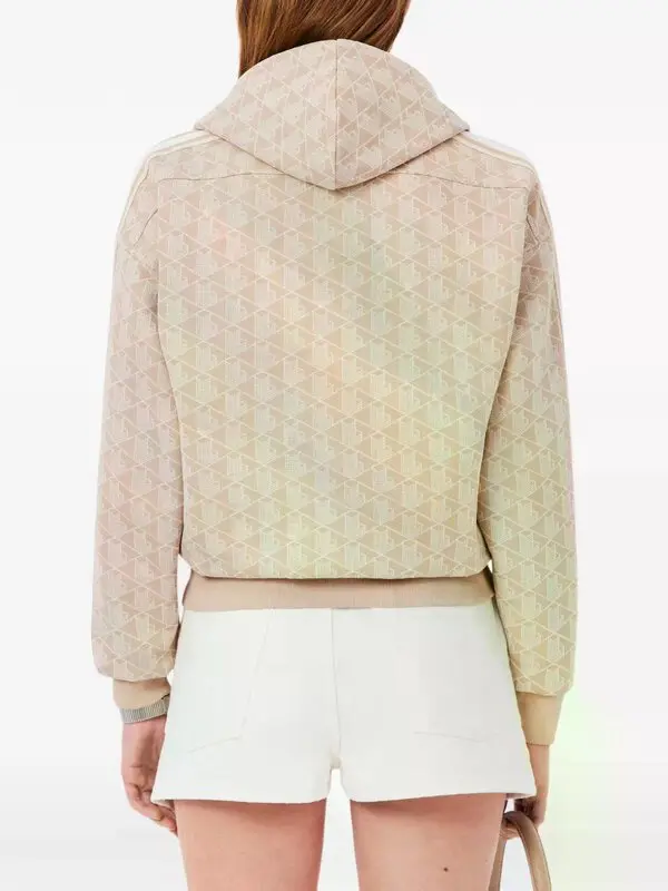 Lacoste Geometric Monogram Zip Hoodie - Neutrals