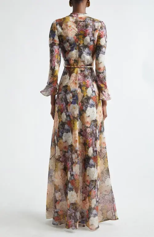 Zimmermann Alchemy Floral Linen & Silk Maxi Dress - Rosette