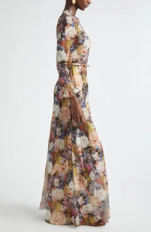 Zimmermann Alchemy Floral Linen & Silk Maxi Dress - Rosette
