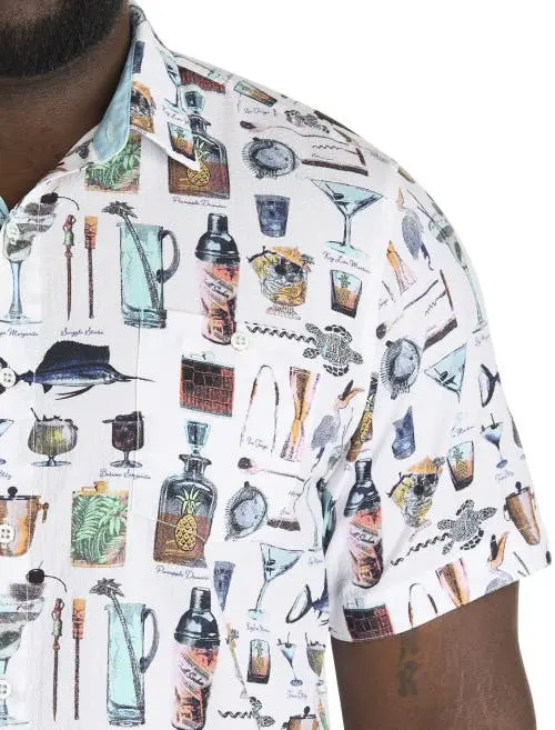 Tommy Bahama Big & Tall Nova Wave Well Stocked Sport Shirt - White