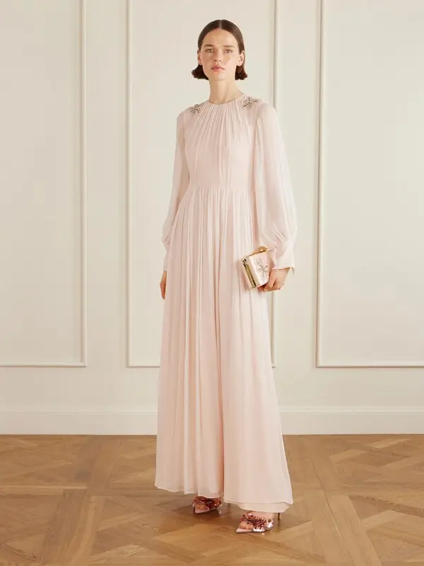 Erdem Crystal-embellished Crêpon Gown