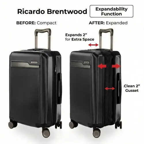 RICARDO BEVERLY HILLS Brentwood Hardside 21" Expandable Carry-on Luggage - Onyx