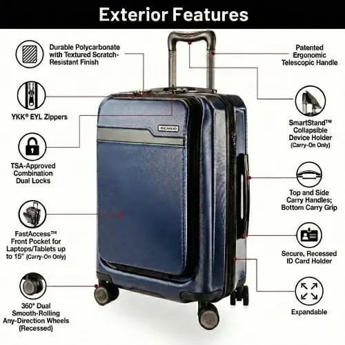 RICARDO BEVERLY HILLS 21" Expandable Carry-on Luggage - Ocean Blue