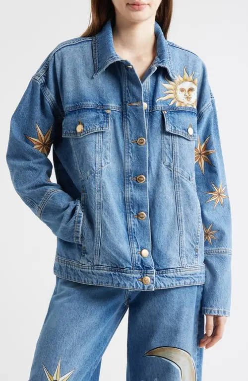 Farm Rio Printed Jacket - Denim
