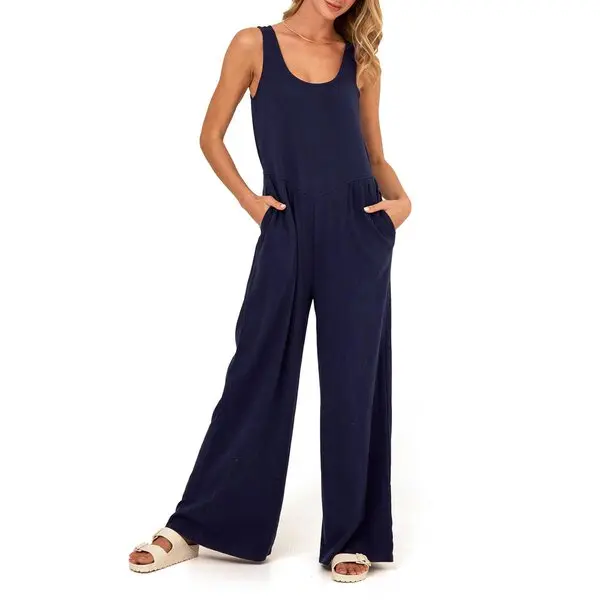 THREADS 4 THOUGHT Eira Smocked Sleeveless Wide Leg Jumpsuit - Stargazer