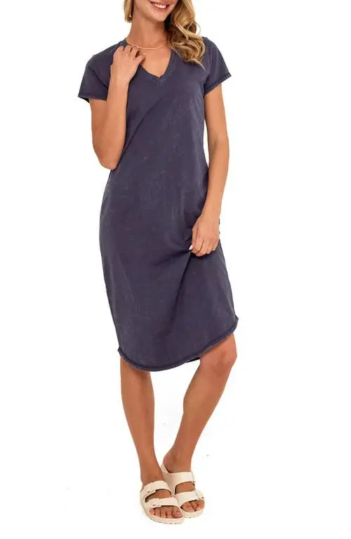 THREADS 4 THOUGHT Ethel Mineral Wash V-neck Cotton Midi Dress