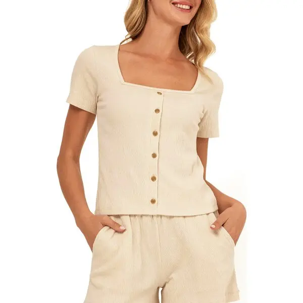 THREADS 4 THOUGHT Jamila Smocked Jersey Top - Aspen