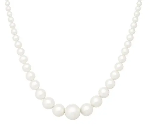 DONATELLO GIAN Shell Pearl Necklace And Stud Earrings Set - White