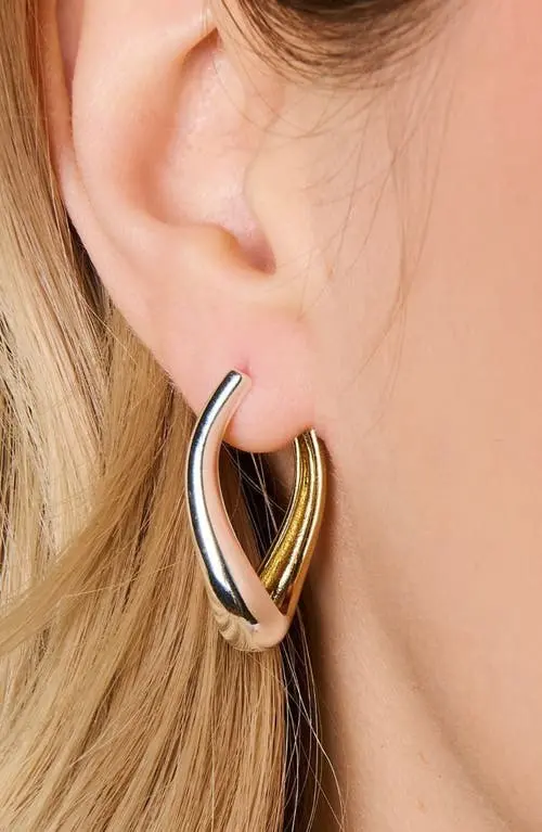 LITTLE SKY STONE Ash Two Tone Hoop Earrings