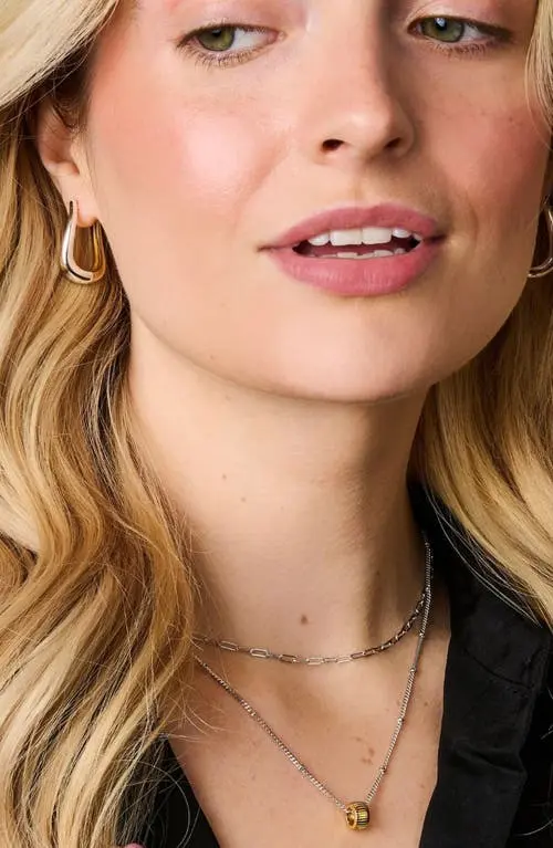 LITTLE SKY STONE Ash Two Tone Hoop Earrings