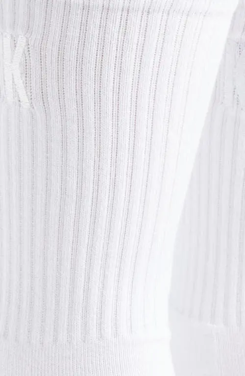 KROST Cotton Blend Ribbed Crew Socks 2 Pack - White