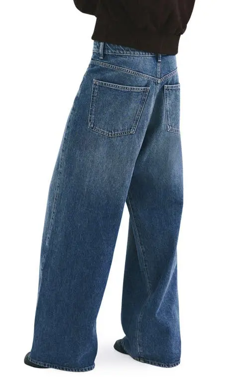 Mango Foldover Mid-rise Balloon Jeans - Medium Blue