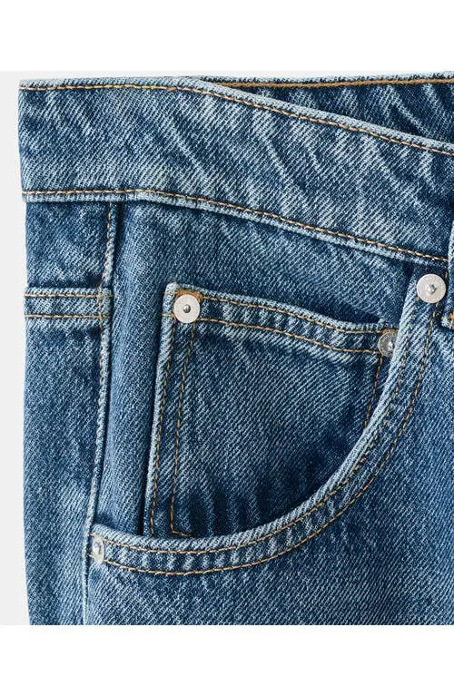 Mango Foldover Mid-rise Balloon Jeans - Medium Blue