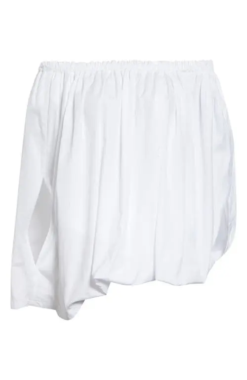 Comme Des Garçons Gathered Cotton Broadcloth Cocoon Top - White
