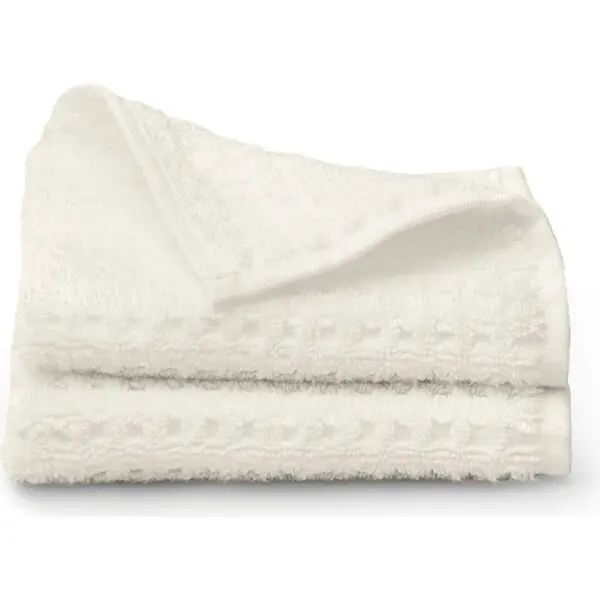 BOLL & BRANCH Set Of 2 Waffle Organic Cotton Washcloths - Cream