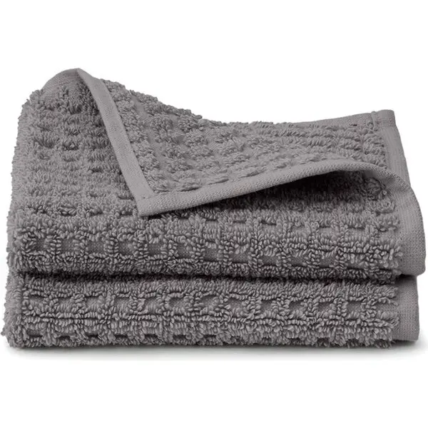 BOLL & BRANCH Set Of 2 Waffle Organic Cotton Washcloths - Stone